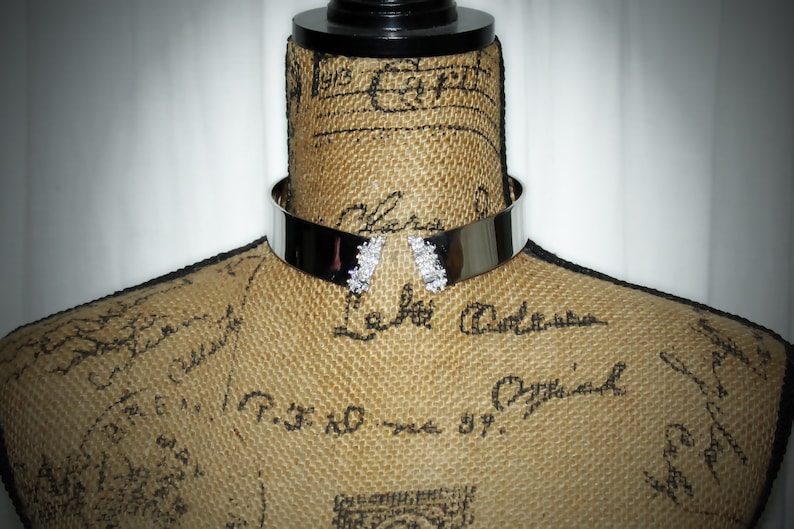 Vintage Bcbg Max Azria Silver Plated Choker Etsy