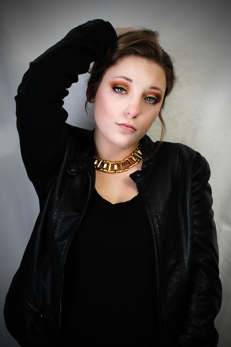 Vintage 80's Massive Gold Link Statement Necklace - Etsy