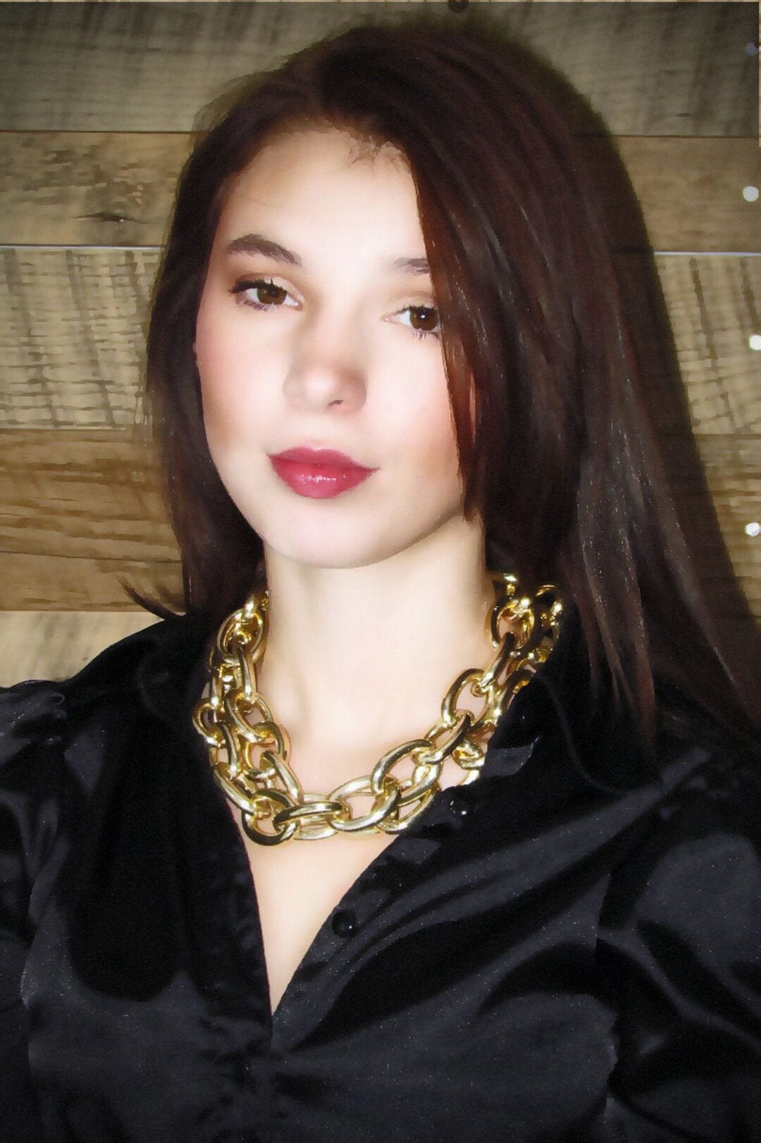 Bold Two Strand Chunky Gold Rolo Chain Necklace - Etsy