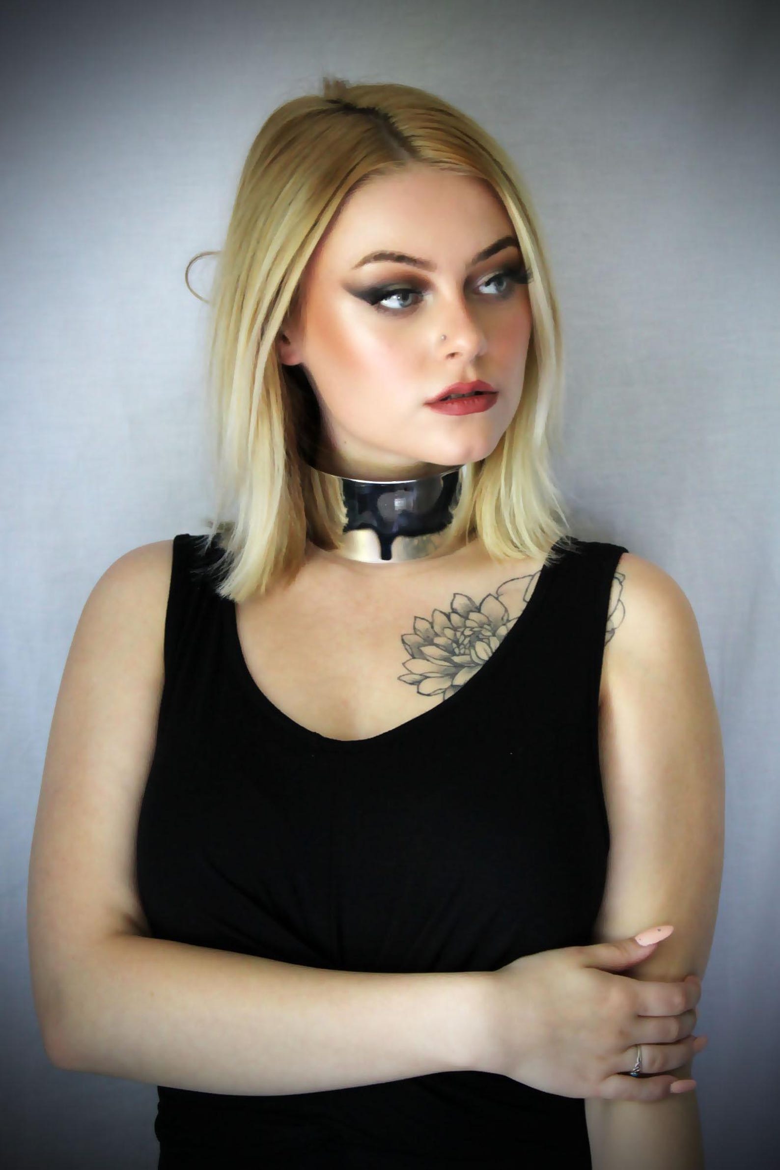 Wide Hand Rolled Stainless Steel Choker Necklace - Etsy