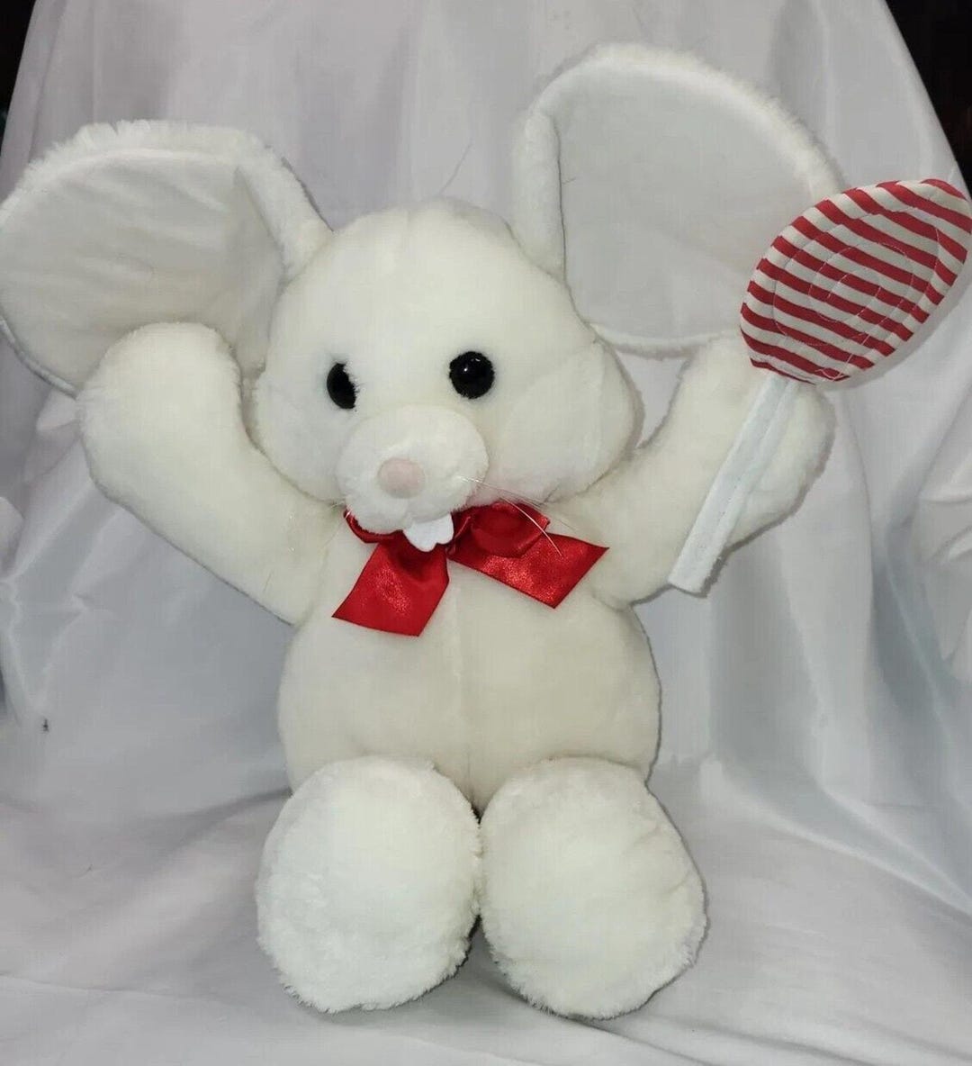 Vintage Dakin Sweet Tooth White Mouse Plush Red Striped Lollipop1987 21 ...