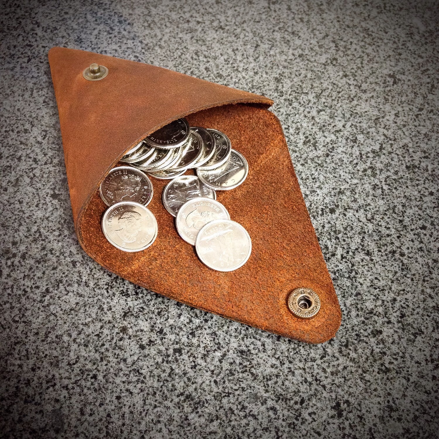 Leather Triangular Coin Purse, Coin Case, Coin Holder, Change Purse ...