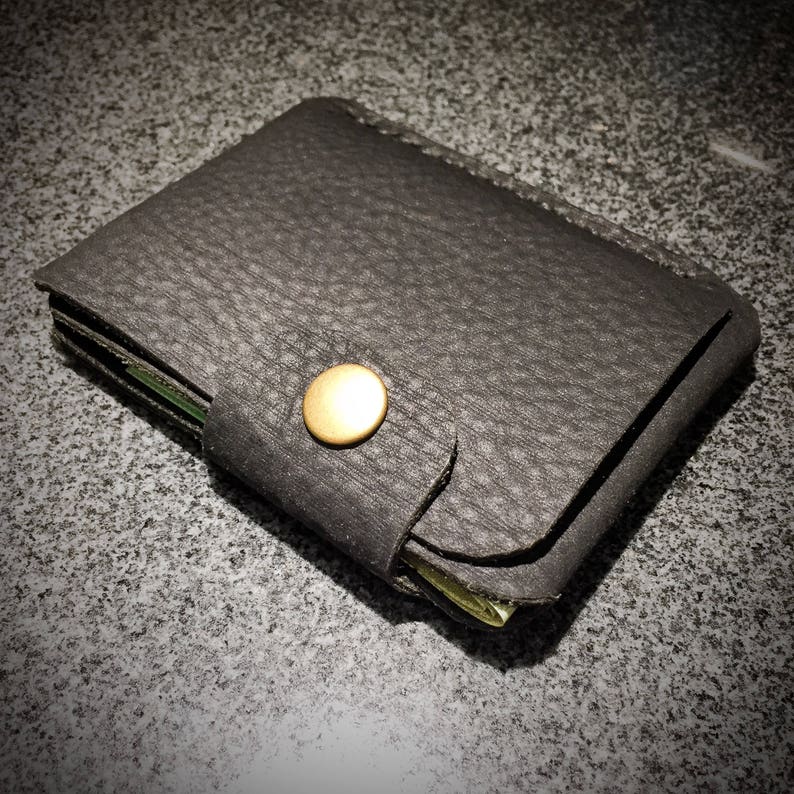 Leather Minimalist Wallet Men's Leather Wallet - Etsy