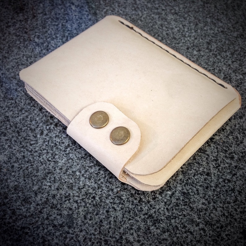 Leather Minimalist Wallet Vertical Snap Wallet Men's Wallet Card Holder ...