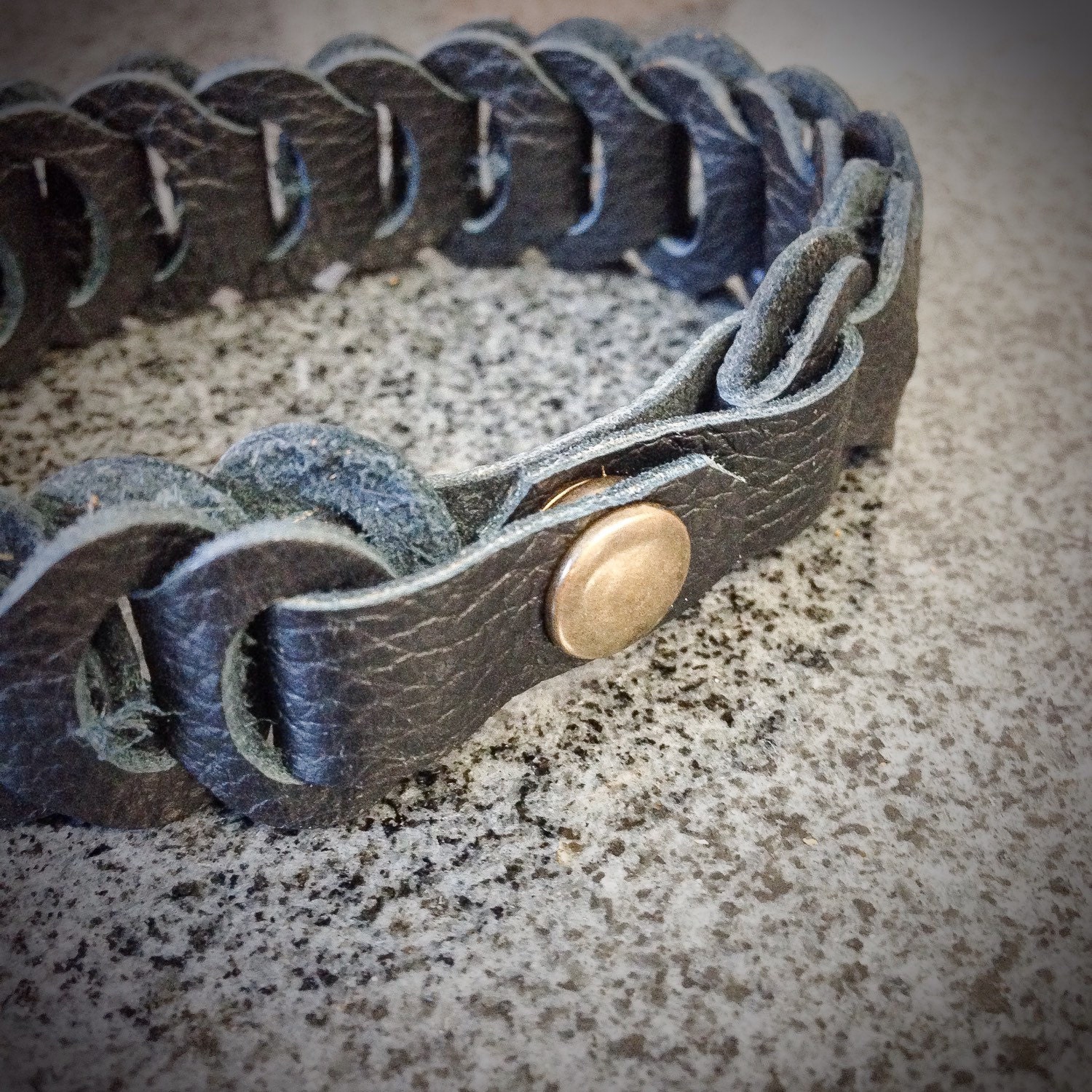 Leather Link Bracelet Cuff Bracelet Men's & | Etsy