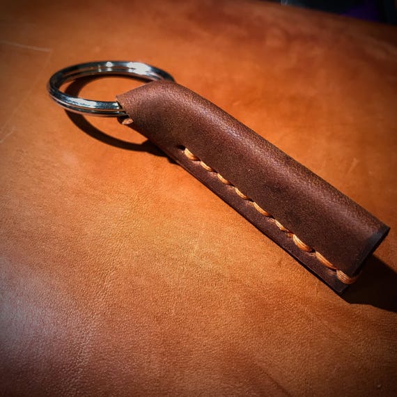 Leather Keychain / Key Fob / Key Holder / Turned | Etsy
