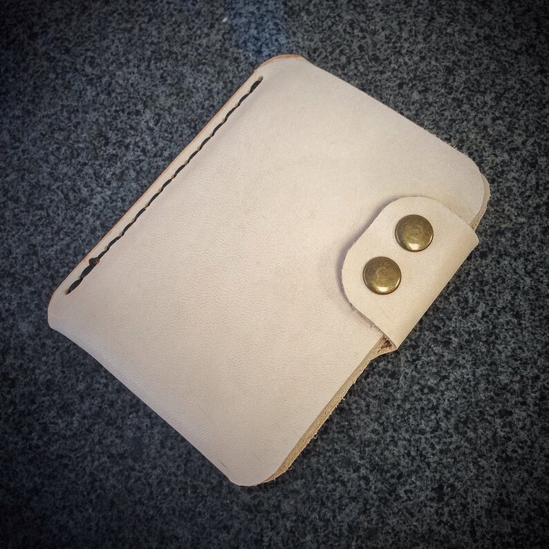 Leather Minimalist Wallet Vertical Snap Wallet Men's | Etsy