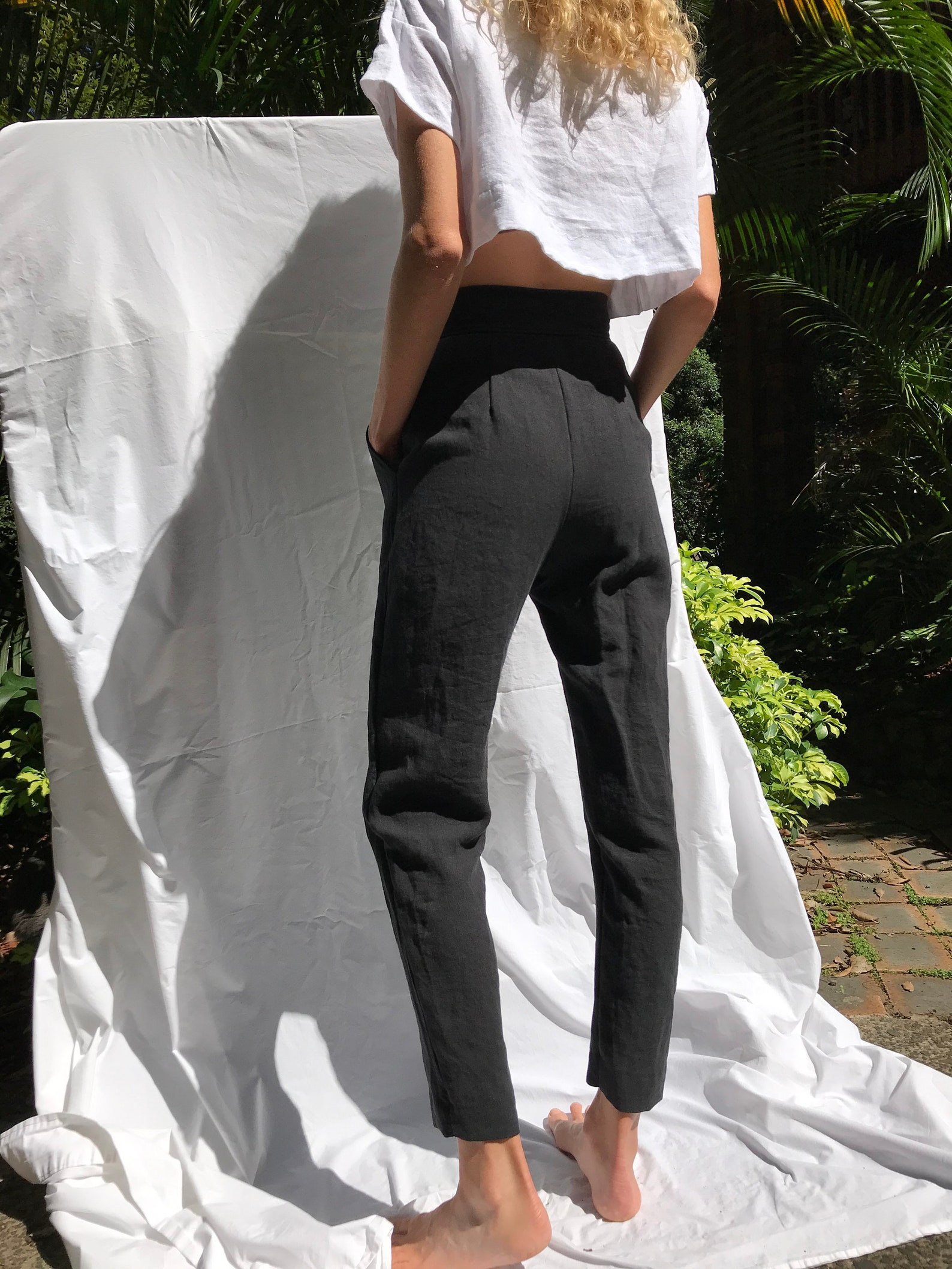 THE CIGGIES Linen Cigarette Pants Custom Fit Tapered - Etsy