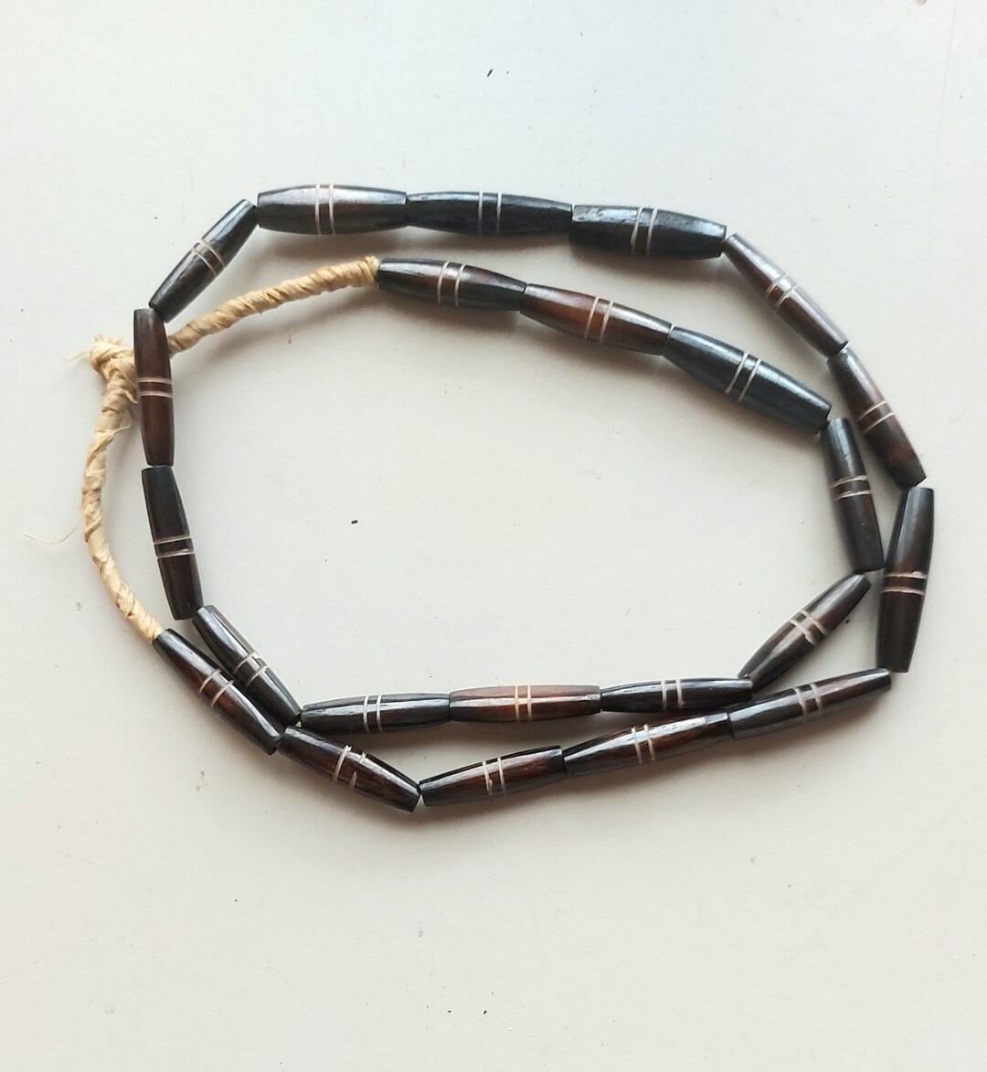 23 Kenya Cow Bone Beads, Hair Pipe Bone, Carved Bone Beads, (7-8 Mm ...