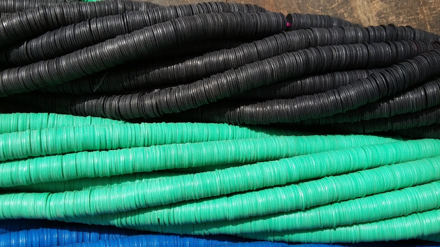 10 Mm. African Vulcanite Vinyl Heishi Beads Strand 14 | Etsy