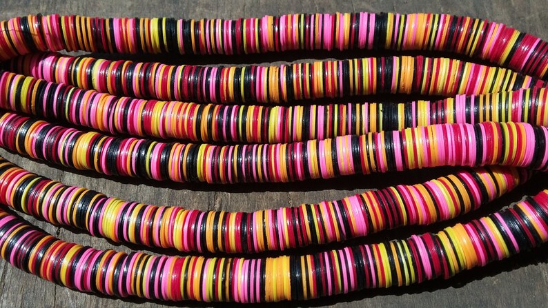 10 mm. African vulcanite vinyl disc beads strand 14-15 | Etsy