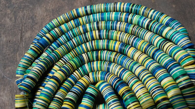 10 mm. African vulcanite vinyl disc beads strand 14 | Etsy