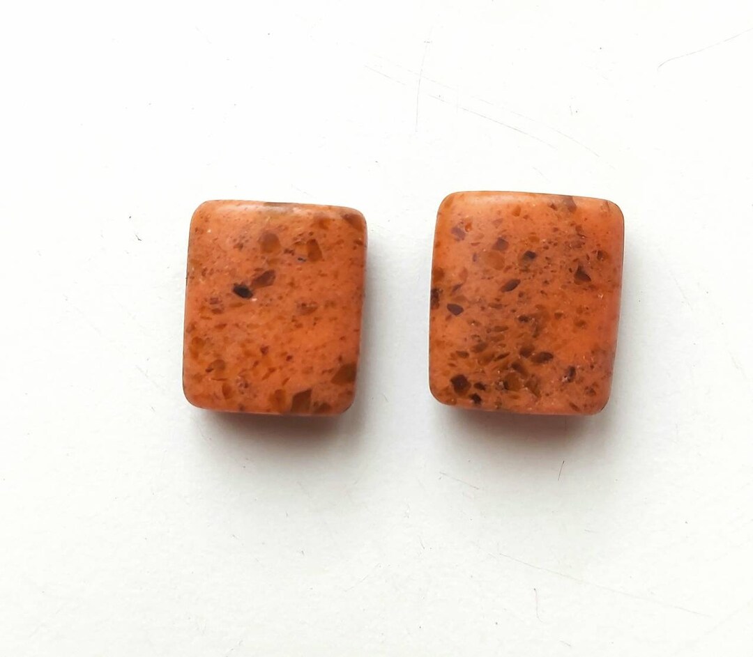 2 African Sand Cast Beads, "tiles" (23 X 26 X 11 Mm.), Terracotta Color ...