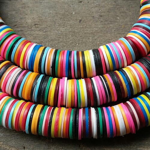 Rainbow African Vulcanite Vinyl Disc Beads Strand - Etsy
