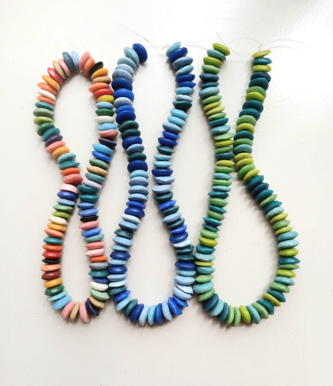 16 Inches Mixed Strand, Large Saucer Beads, 13-15 X 4 Mm. - Etsy
