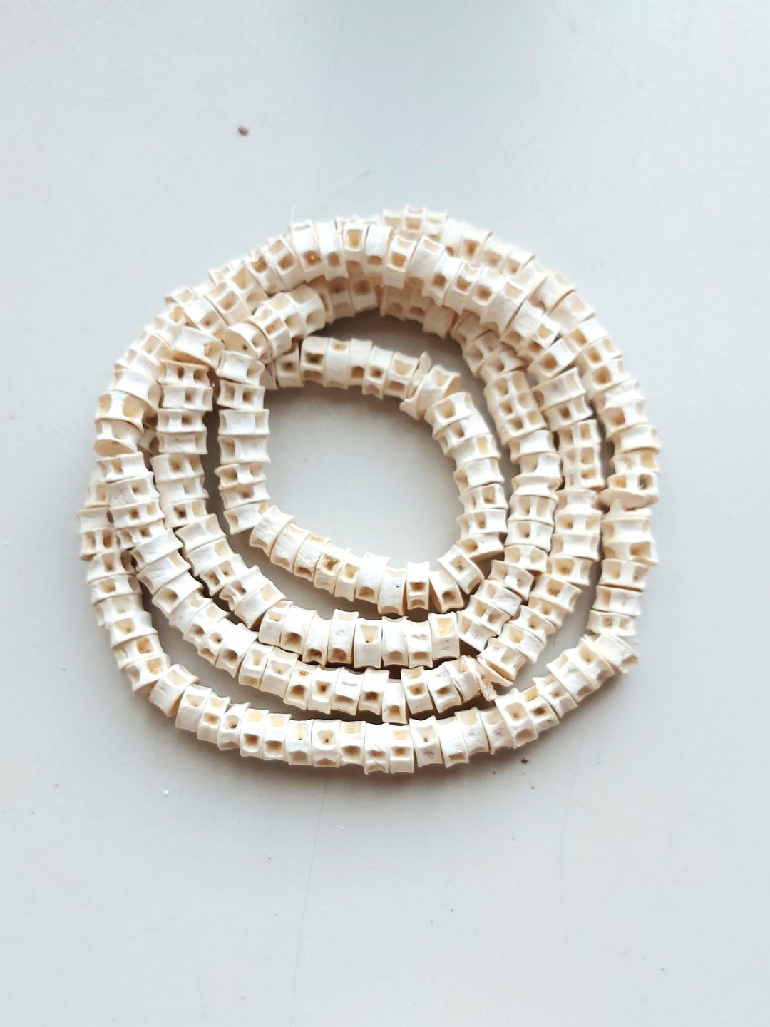 48 Inches String, 10-12 Mm. Diameter Fish Bone Beads, Fish Vertebrae ...