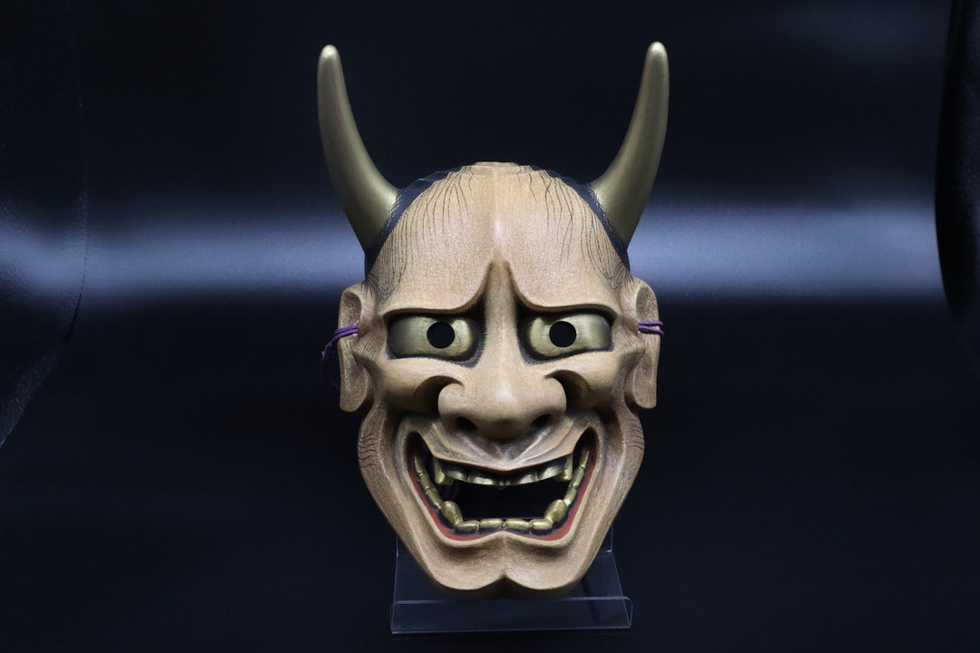 Traditional Japanese Noh Mask hannya Theatre Mask Carved Wood Young ...