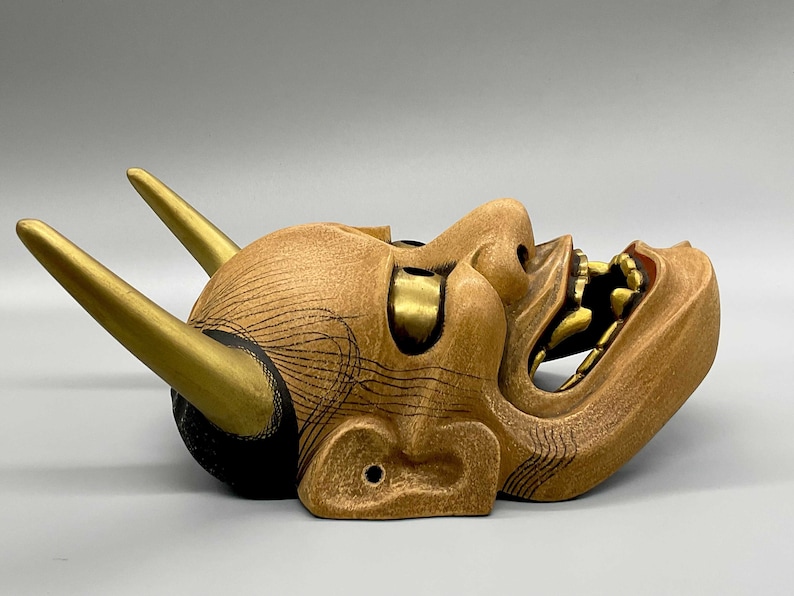 Traditional Japanese Noh Mask hannya Theatre Mask Carved - Etsy