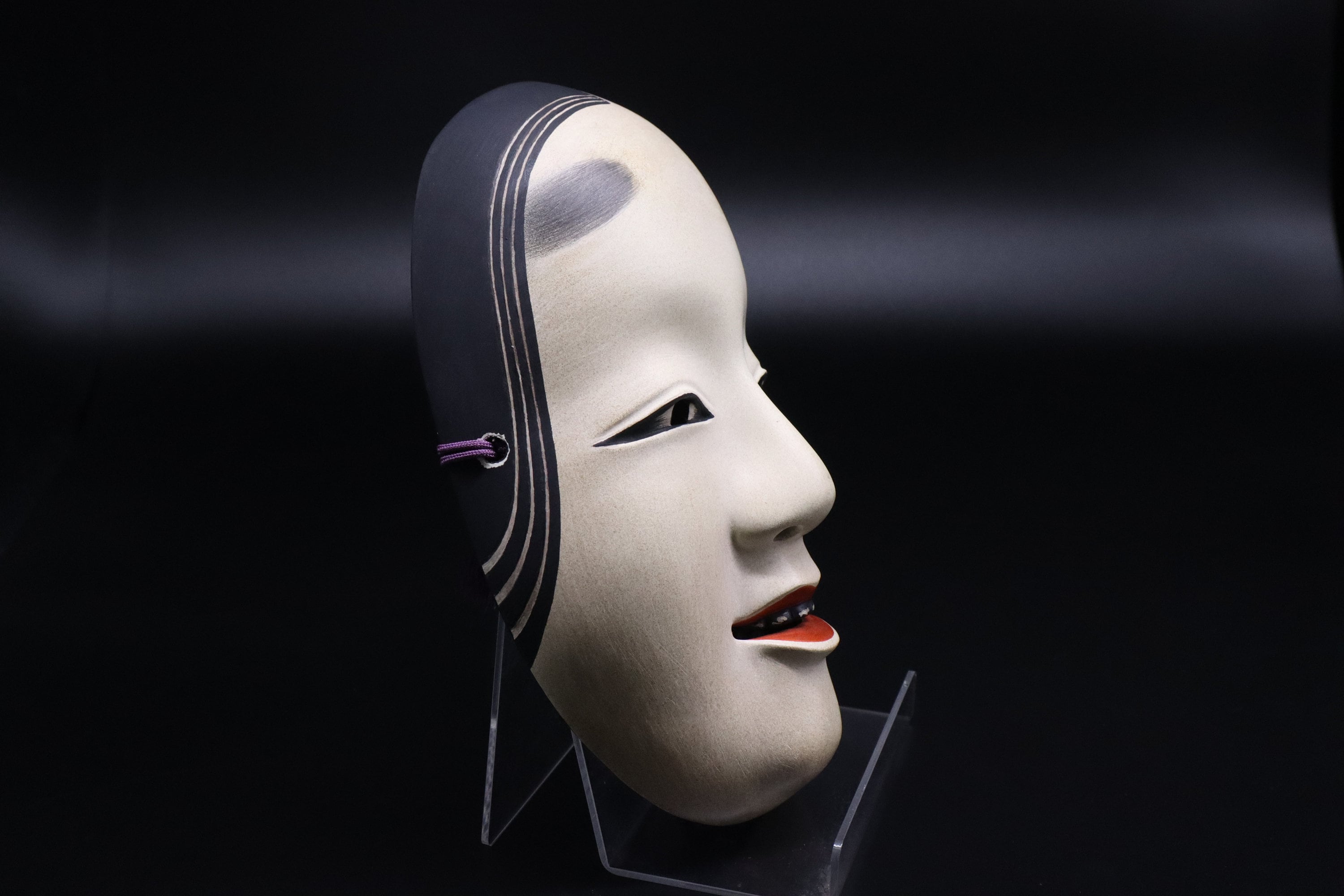 Traditional Japanese Noh Mask ”ko-omote” Theatre Mask Carved Wood Young ...