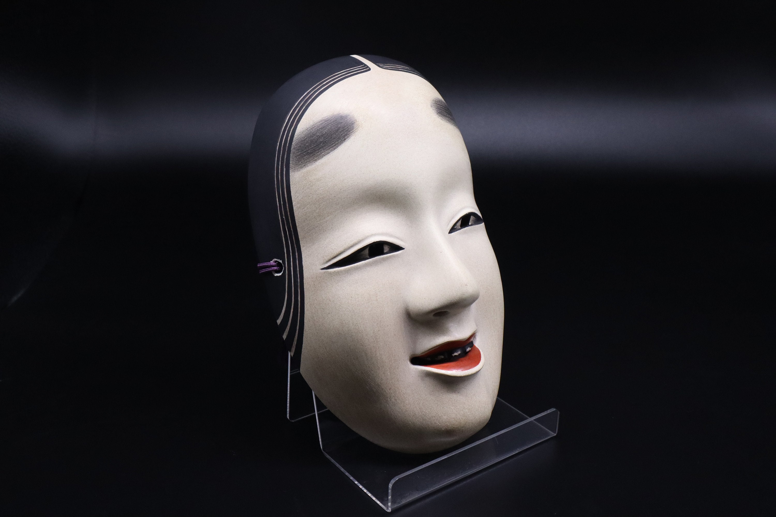 Traditional Japanese Noh Mask ”ko-omote” Theatre Mask Carved Wood Young ...