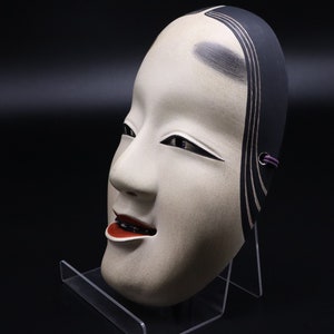 Traditional Japanese Noh Mask ”ko-omote” Theatre Mask Carved Wood Young ...