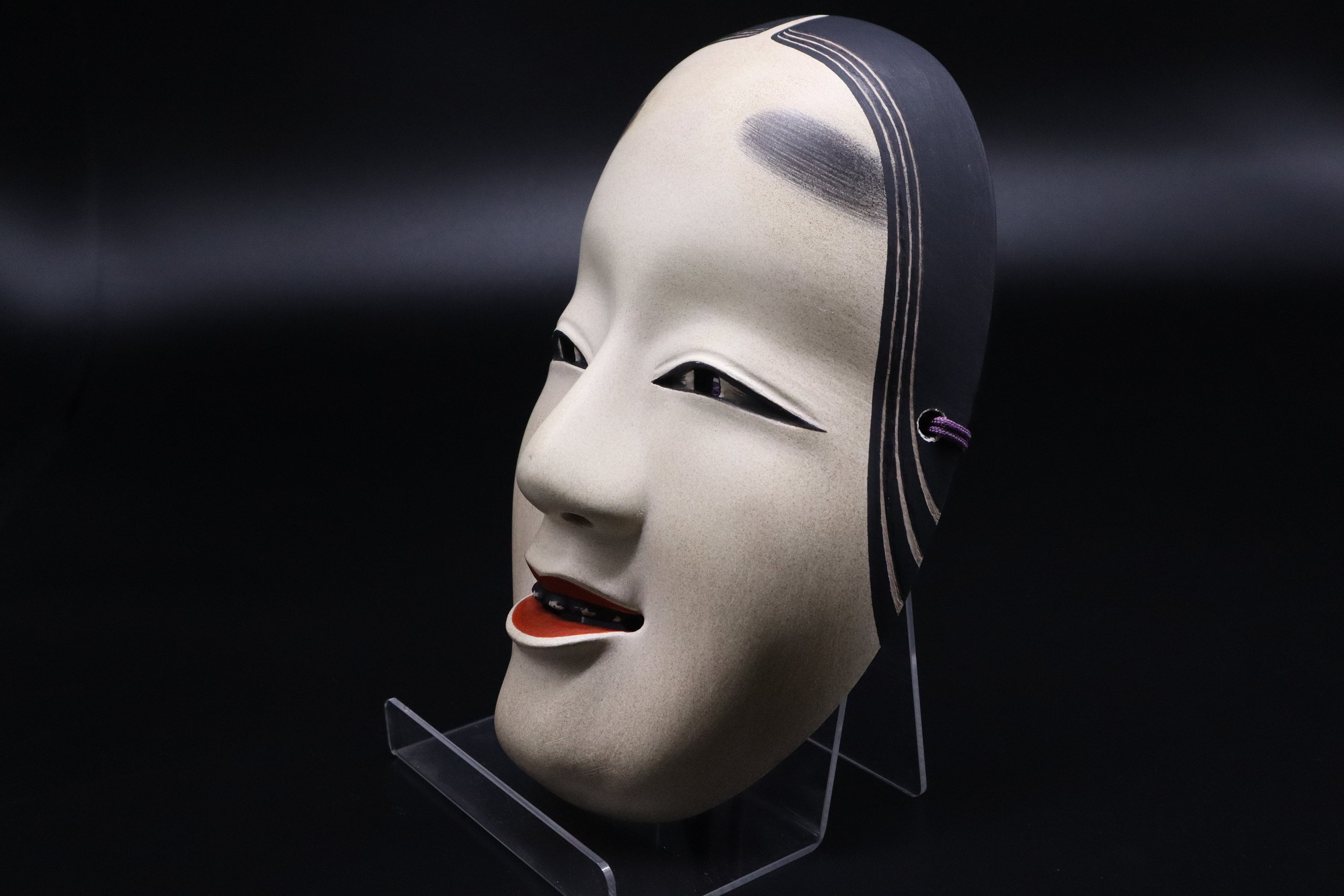 Traditional Japanese Noh Mask ”ko-omote” Theatre Mask Carved Wood Young ...