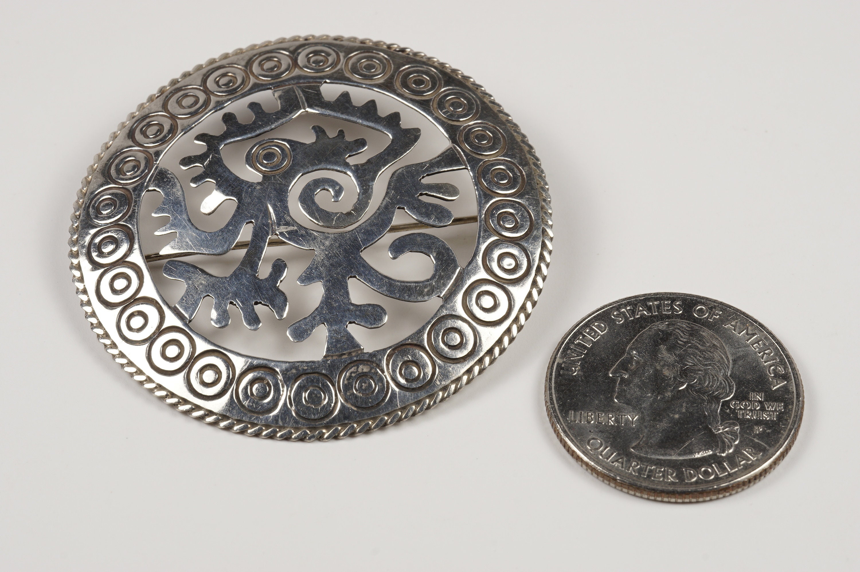 Aztec Ozomatli Monkey Colgante Broche Mexicano Pin Plata - Etsy España