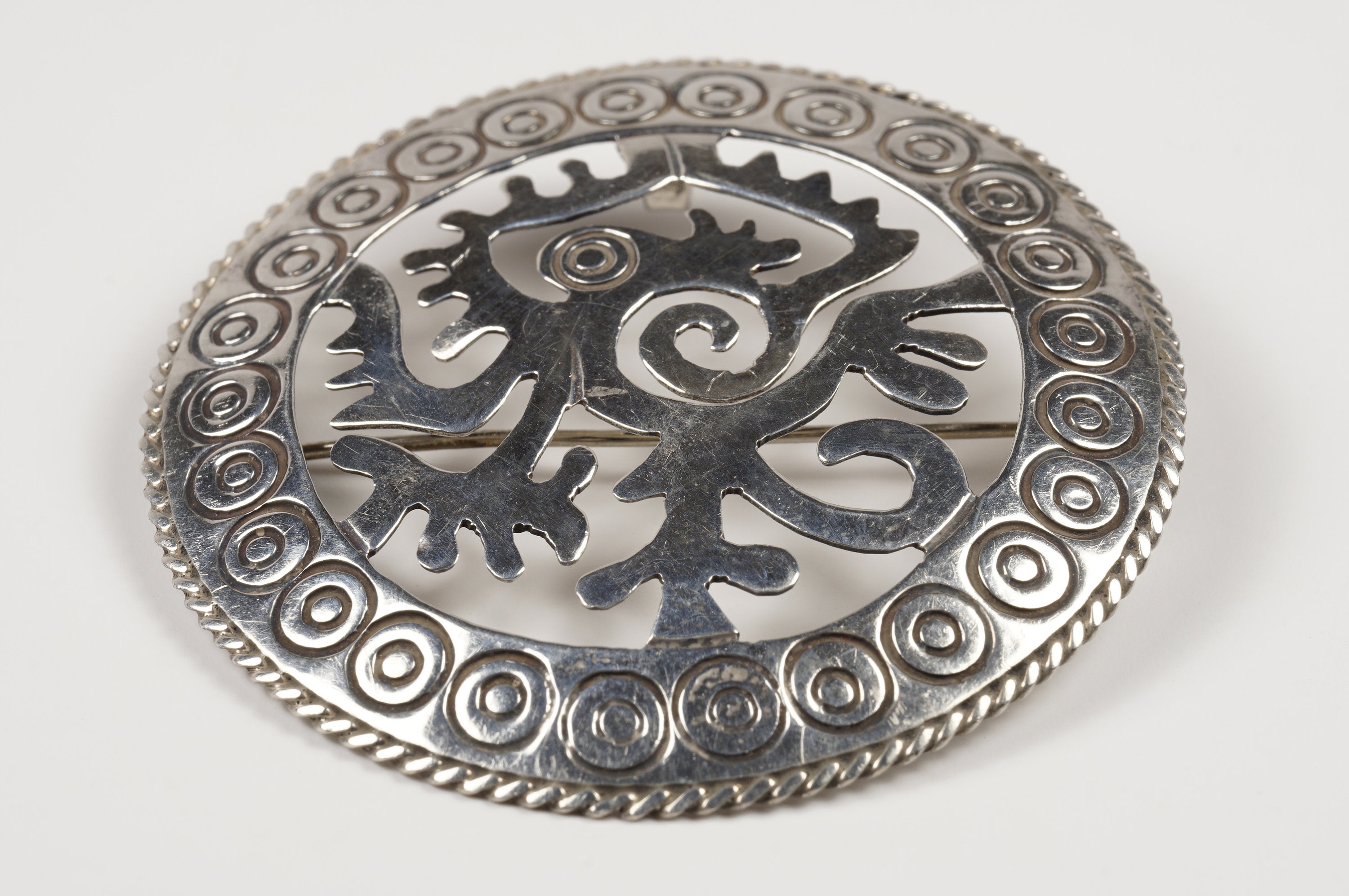 Aztec Ozomatli Monkey Colgante Broche Mexicano Pin Plata - Etsy España