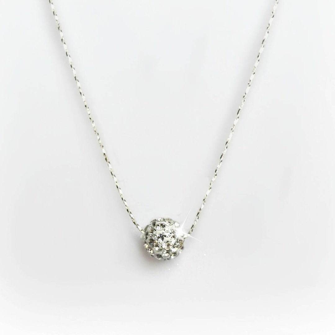 Crystal Pave Ball Necklace/crystal Rhinestones - Etsy