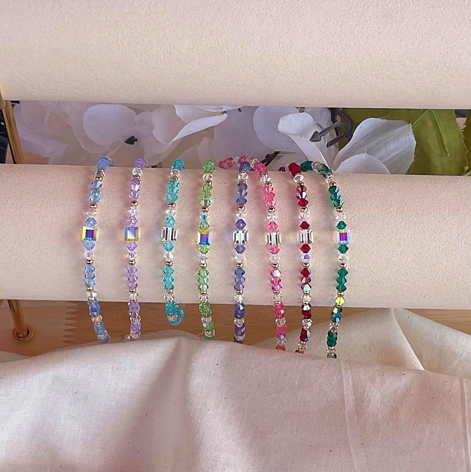 18k Gold-filled Swarovski Crystal Anklet or Bracelet - Bridal Jewelry ...