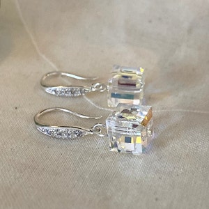 Swarovski Crystal Cube Earrings, Bridal, Wedding Jewelry, Gifts for Her, Last Minute Gift - Etsy