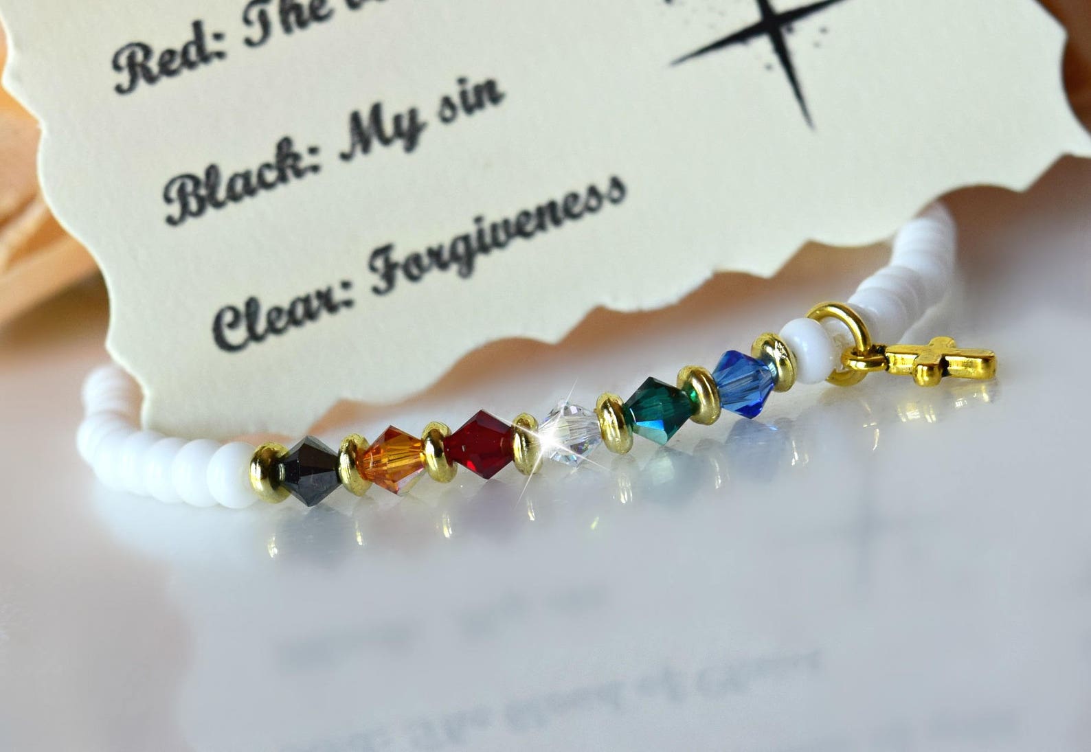 Salvation Bracelet/stretchable White Matte Beads/swarovksi - Etsy