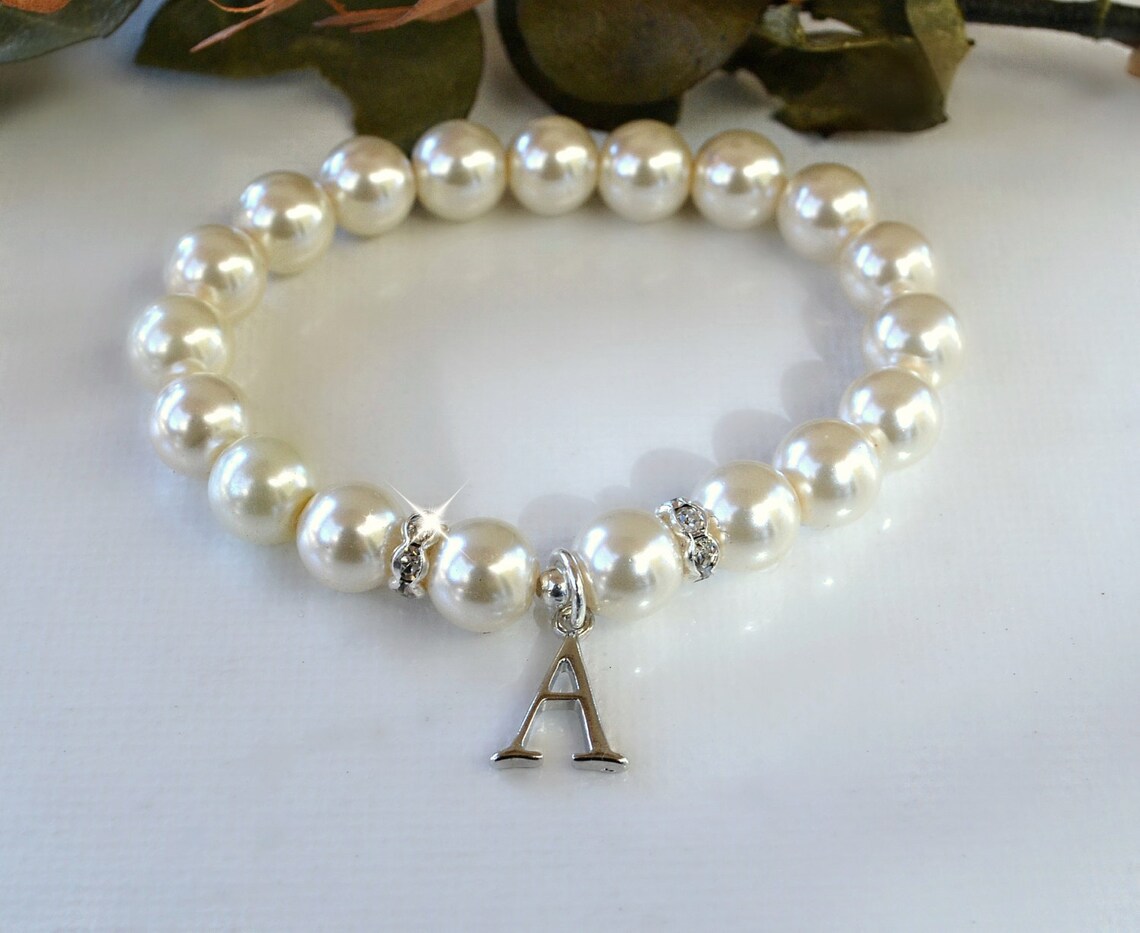 Personalized Pearl Bracelet | Etsy