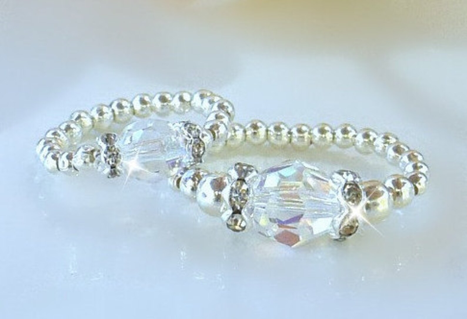 Crystal Stretch Ring Set / Mother/daughter/ Big Sister/little | Etsy