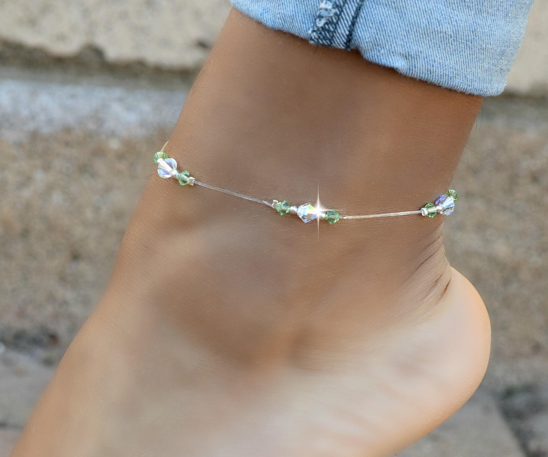 Crystal Stretch Anklets/healing/gemstones/chakra | Etsy
