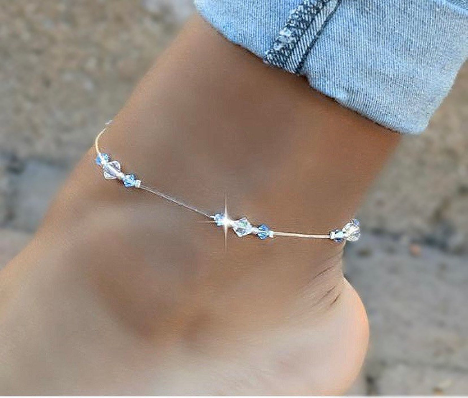 Crystal Stretch Anklets/healing/gemstones/chakra - Etsy