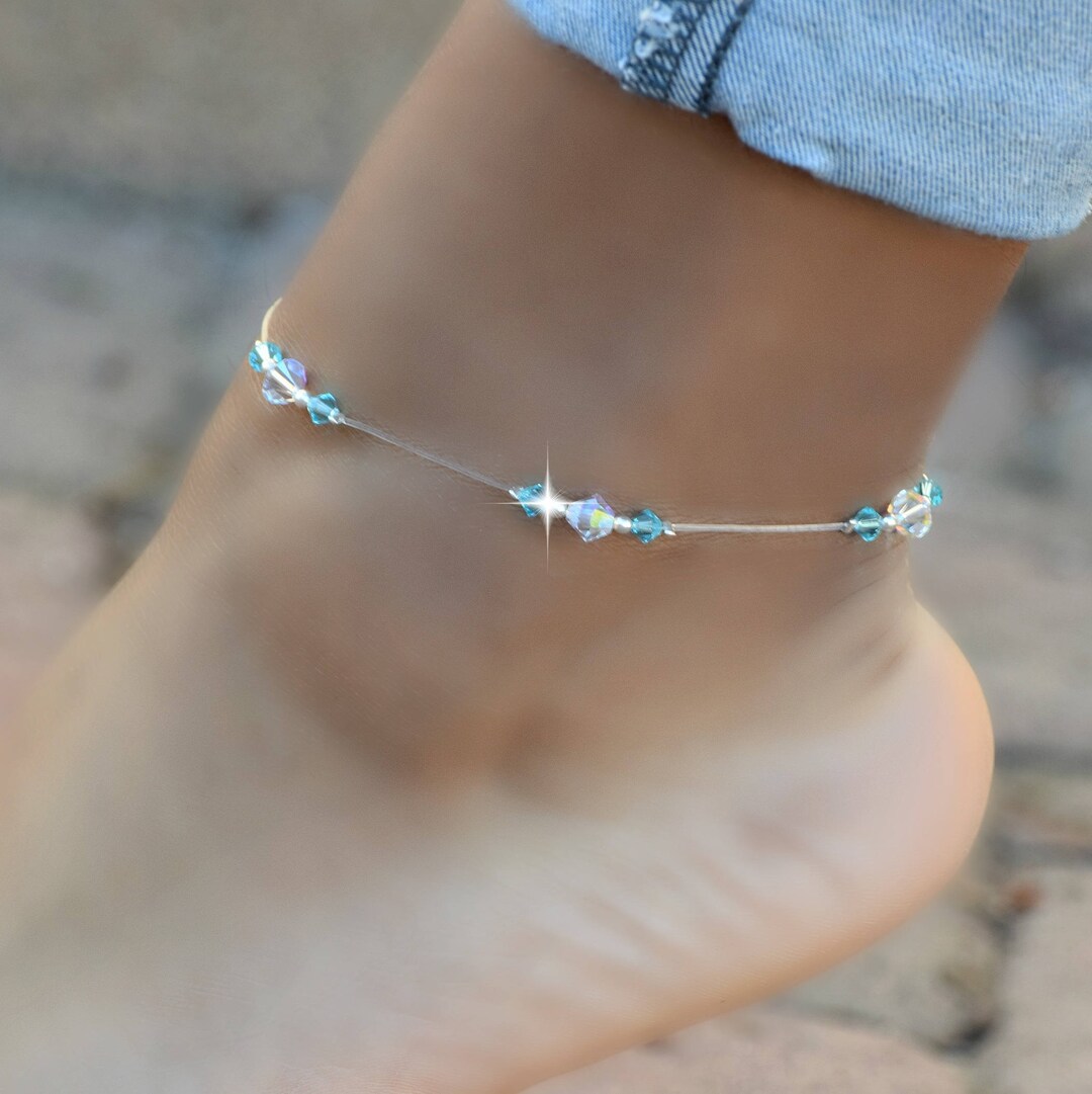 Crystal Stretch Anklets/healing/gemstones/chakra - Etsy