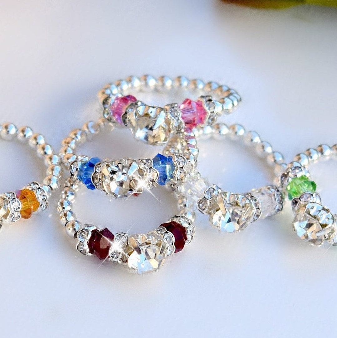 Crystal Stretch Ring: Stackable Beaded Rings - Etsy