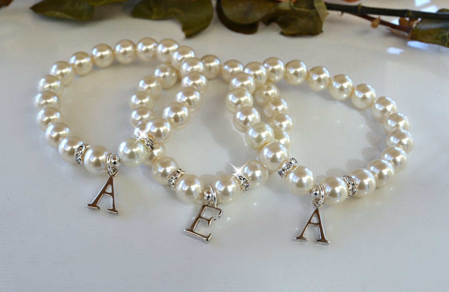 Personalized Pearl Bracelet - Etsy
