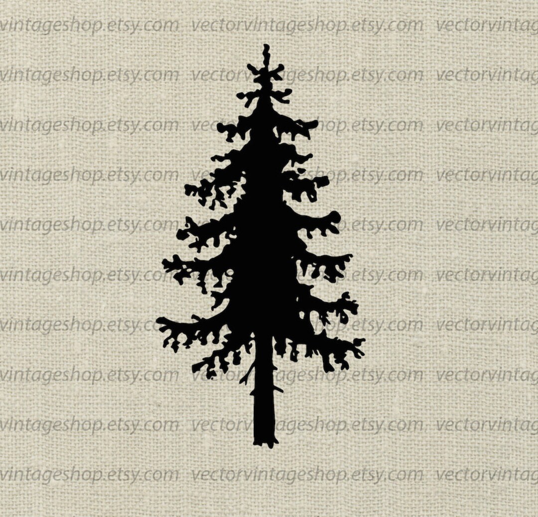 SPRUCE TREE SVG File, Christmas Tree Silhouette, Commercial Use Clipart ...