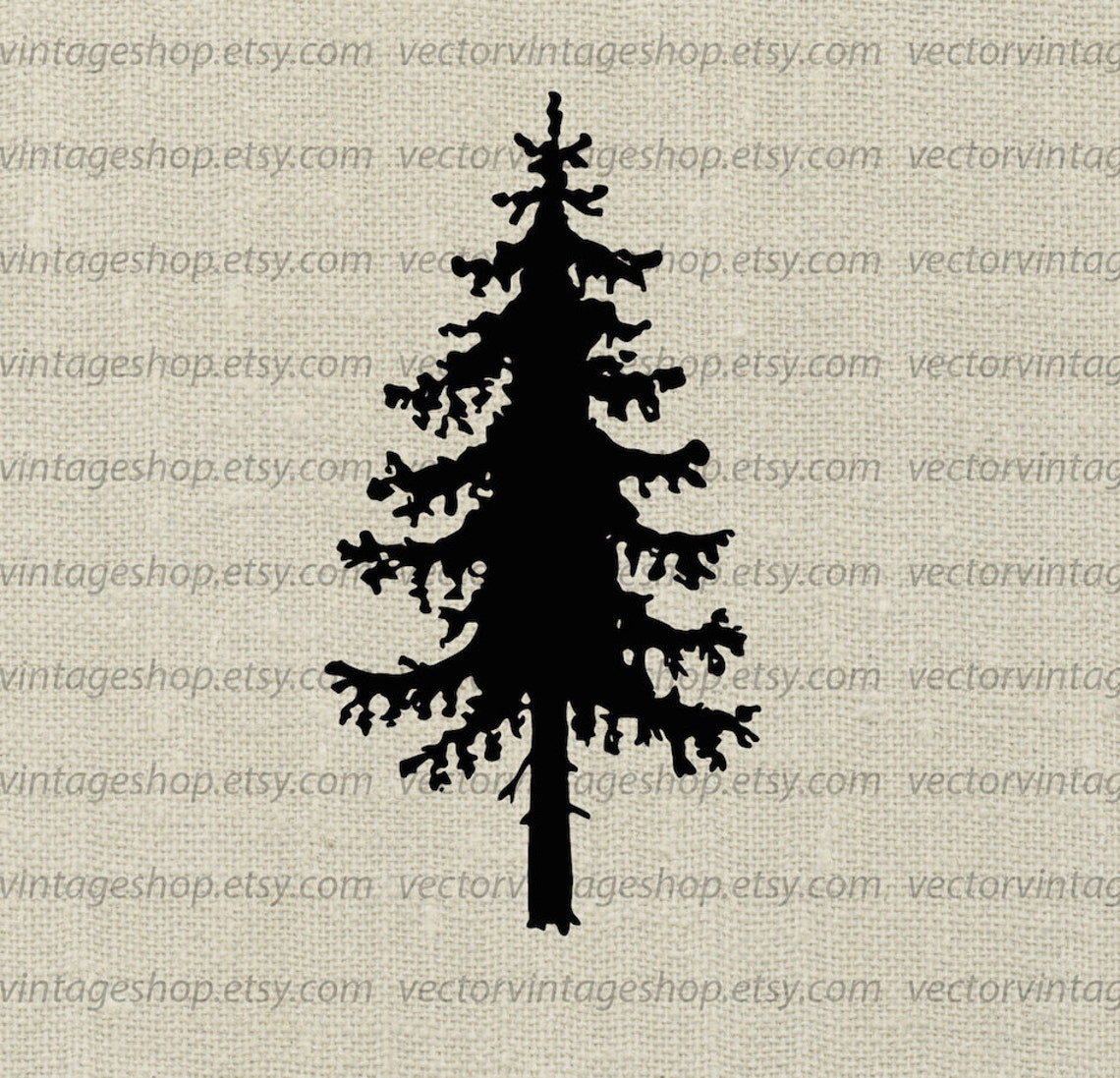 SPRUCE TREE SVG File, Christmas Tree Silhouette, Commercial Use Clipart ...