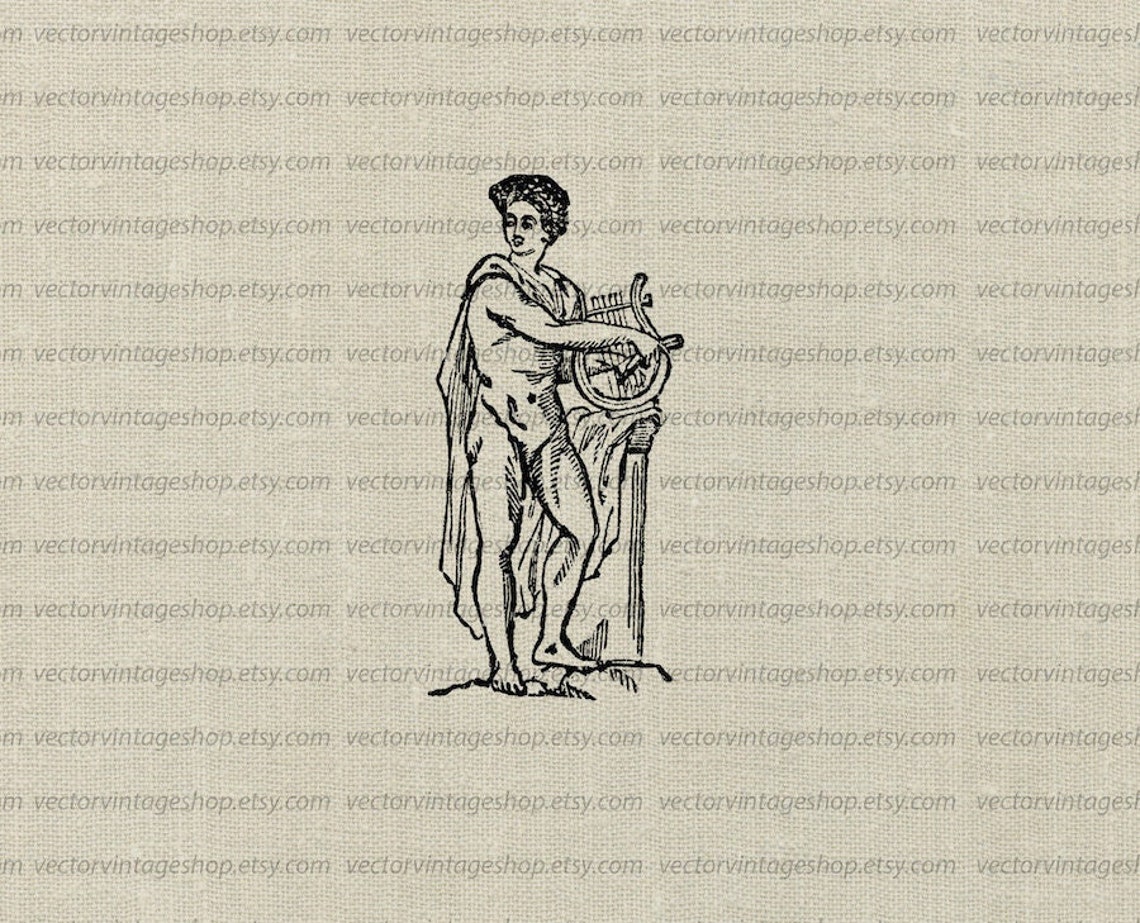 APOLLO SVG File, Ancient Greek Gods Vintage Style Illustration ...