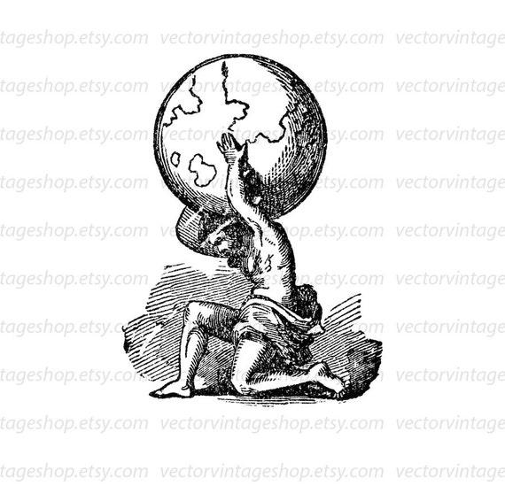 Greek God Atlas Drawing