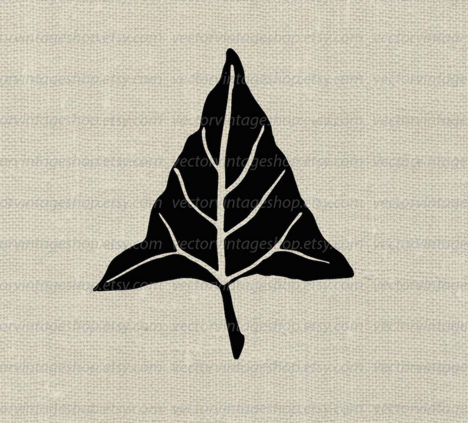 IVY LEAF SVG Silhouette, Vintage Vector Clipart, Botanical Art ...