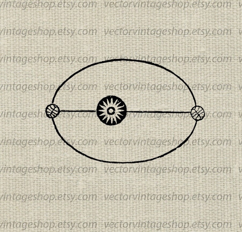 ASTRONOMY APSIDES SVG, Vintage Style Illustration, Apsis Orbit Diagram ...