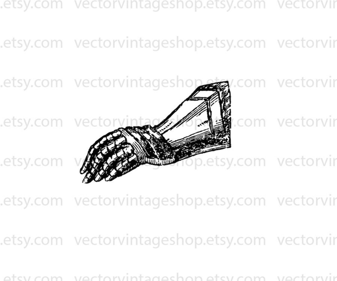 GAUNTLET SVG File, Armored Glove, Vintage Style Vector Illustration ...
