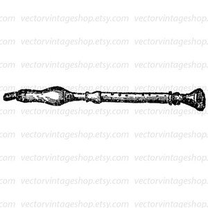 FLUTE SVG File, Flageolet, Vintage Style Vector Illustration, Printable ...