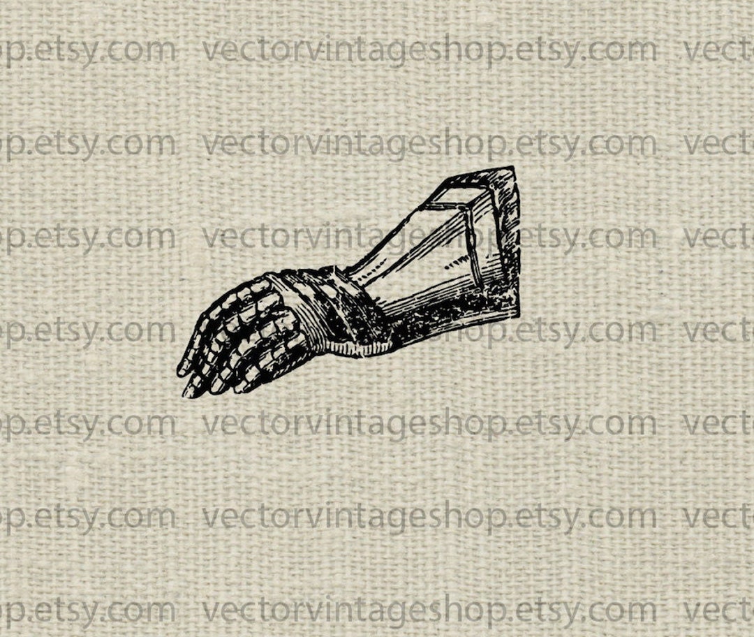 GAUNTLET SVG File, Armored Glove, Vintage Style Vector Illustration ...