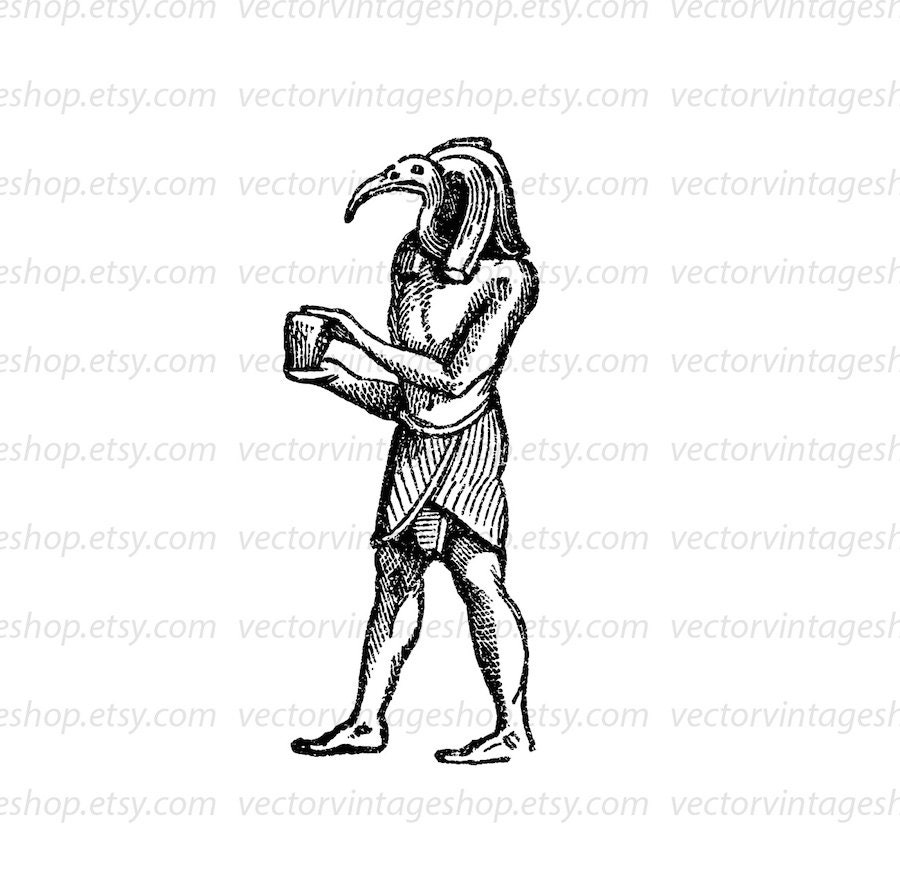THOTH SVG File,, Ancient Egyptian God, Vintage Vector Clipart Graphic ...