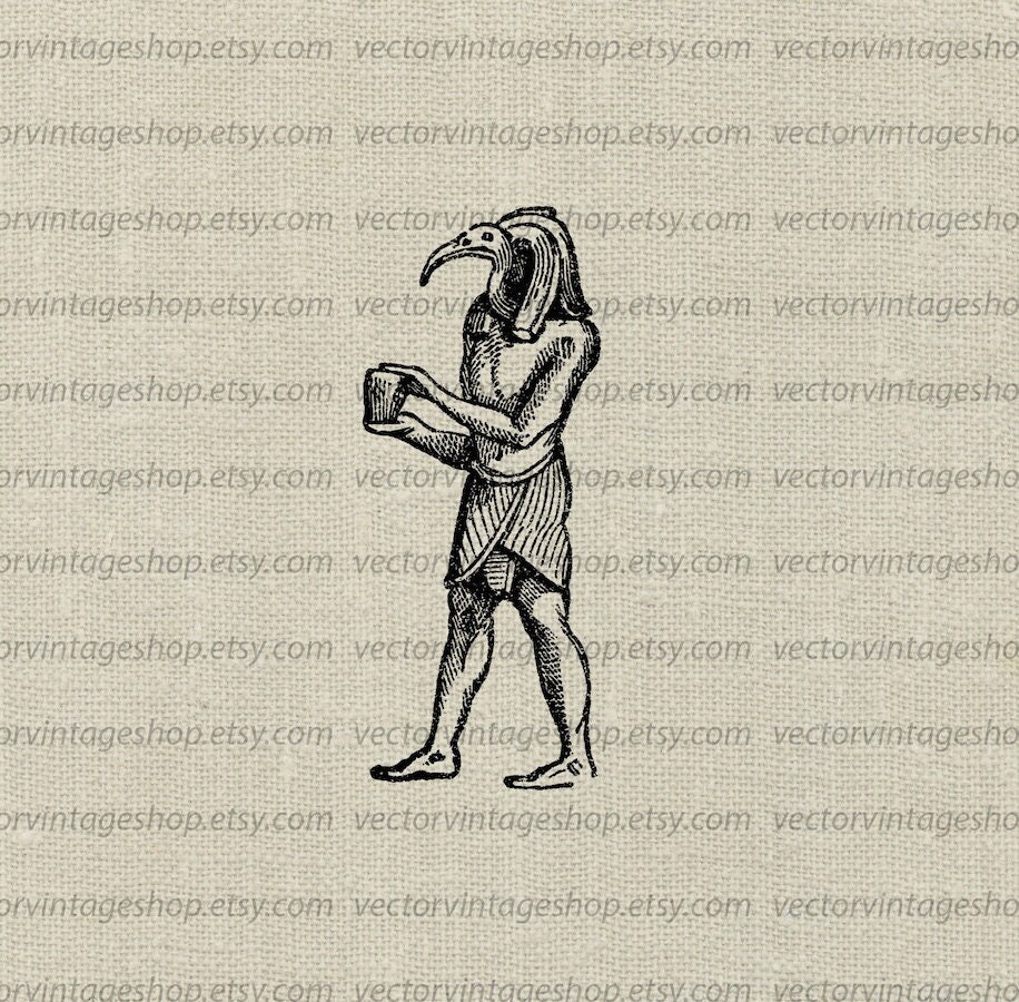 THOTH SVG File,, Ancient Egyptian God, Vintage Vector Clipart Graphic ...